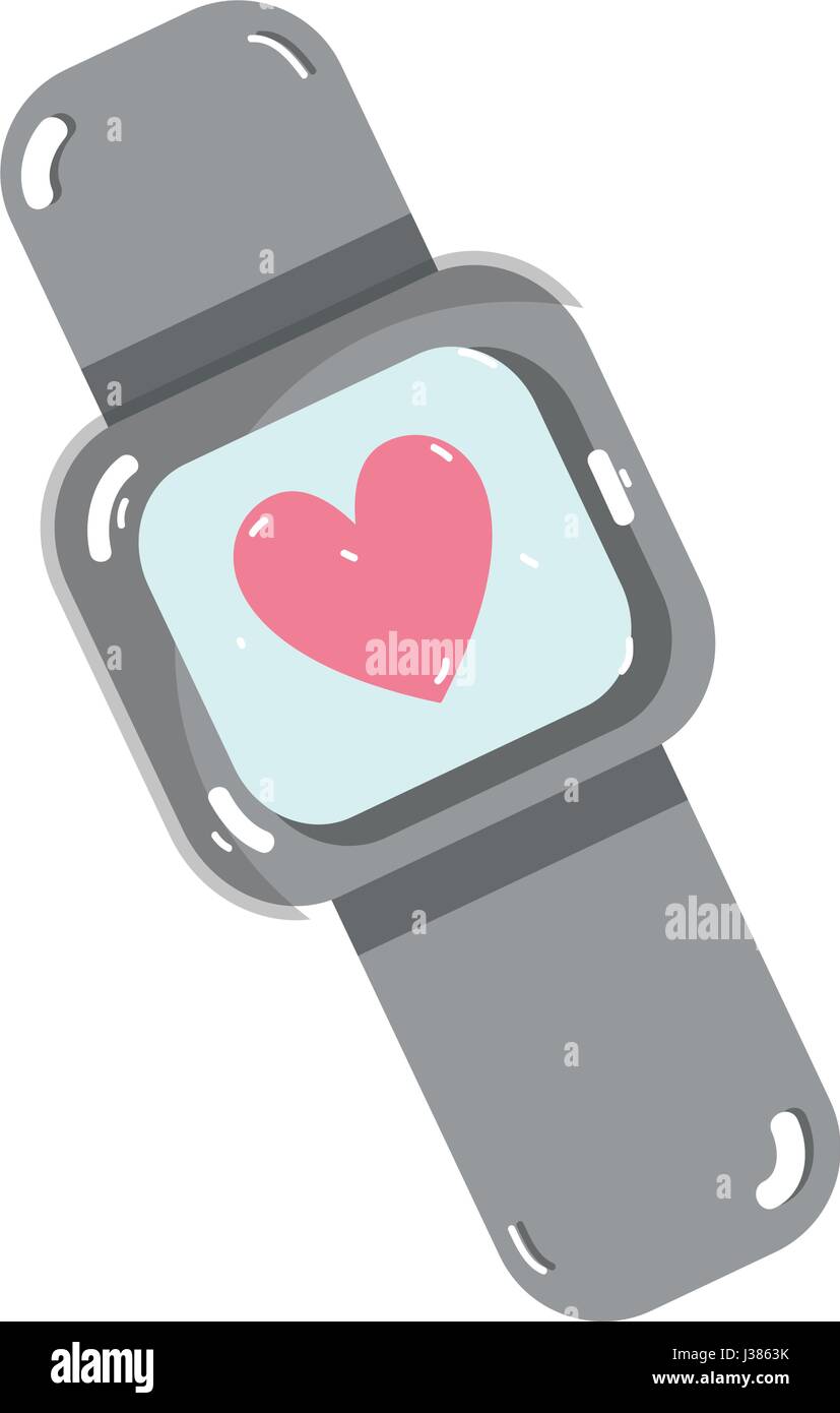 cute smartwatch technology with fitness app Stock Vector Image & Art ...