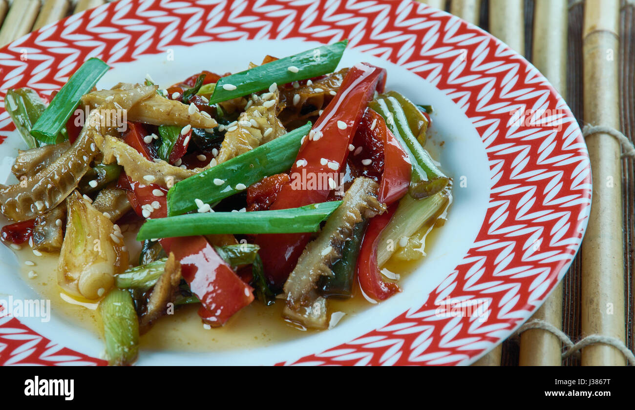 Chinese Fried Tripe With Pickled Mustard Greens Stock Photo - Alamy