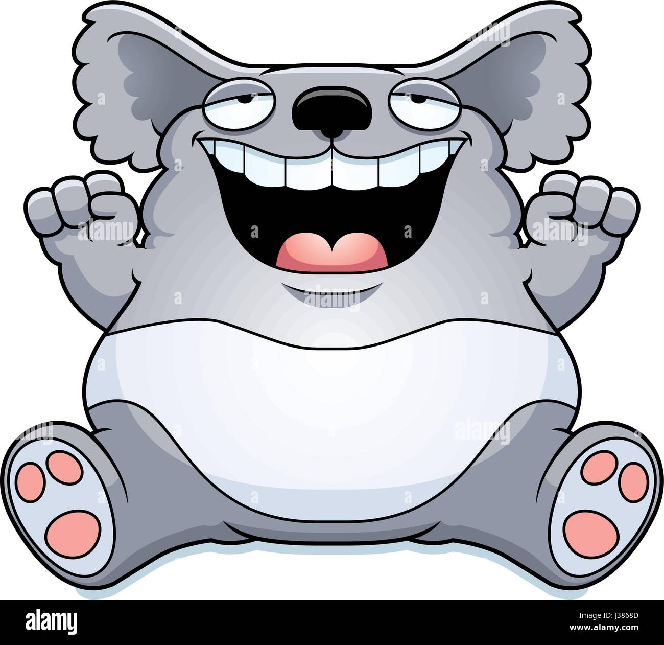 A cartoon illustration of a fat koala smiling and sitting Stock Vector ...