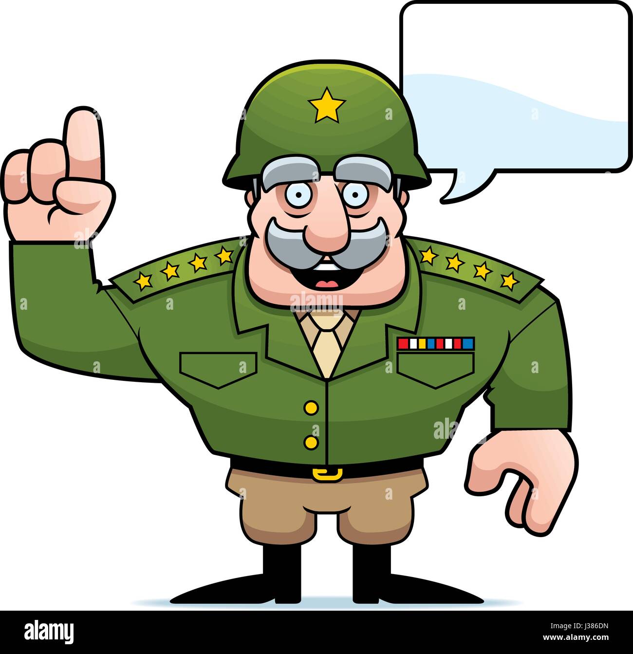 An illustration of a cartoon military general talking Stock Vector ...