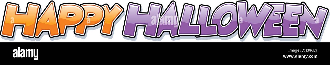 A cartoon illustration of the text Happy Halloween Stock Vector Image ...