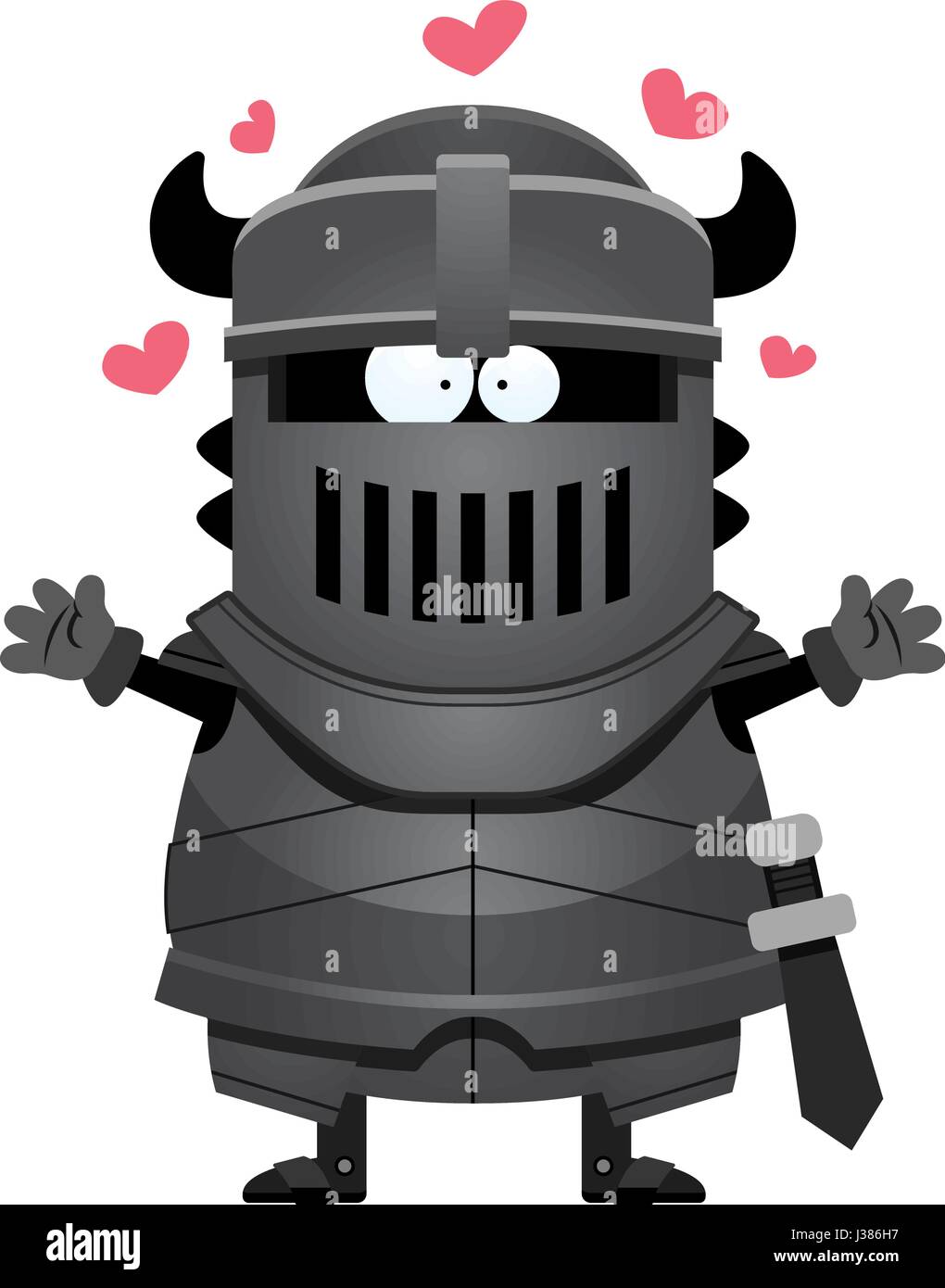 A cartoon illustration of the black knight ready to give a hug Stock ...