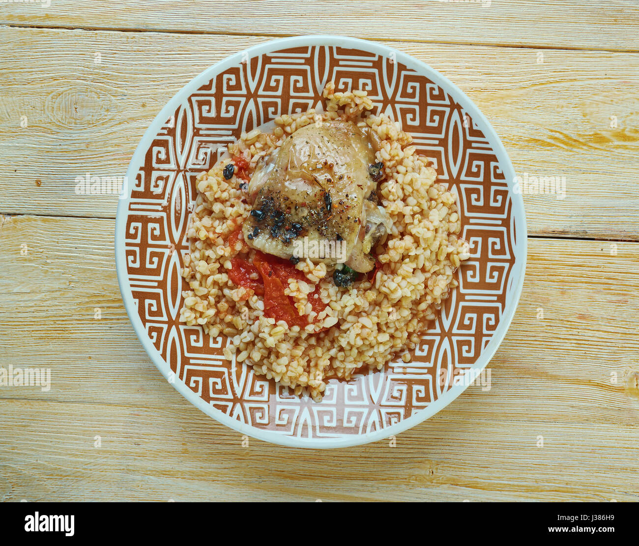Hacharov plav - Armenian pilaf from chicken and Polba Stock Photo - Alamy