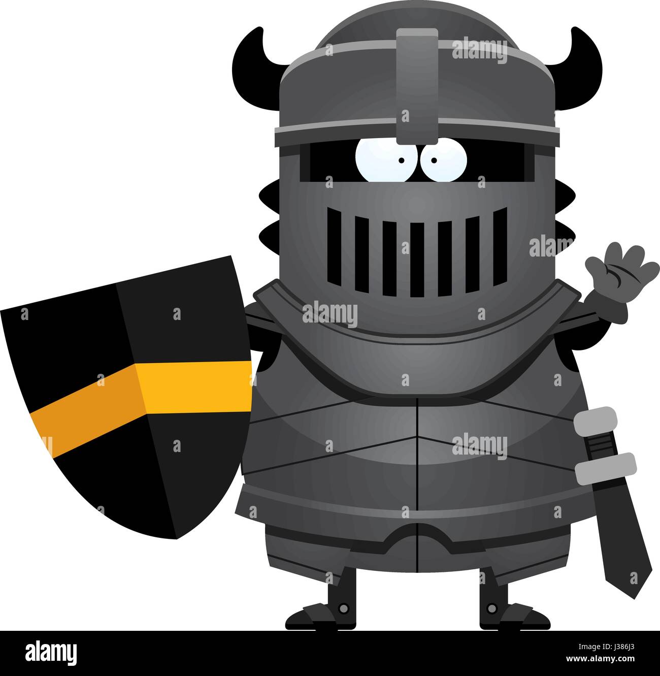 A cartoon illustration of the black knight waving Stock Vector Image ...