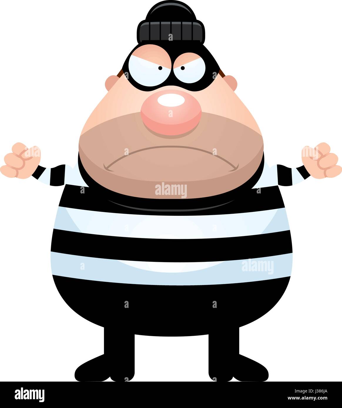 A cartoon illustration of a burglar looking angry Stock Vector Image ...