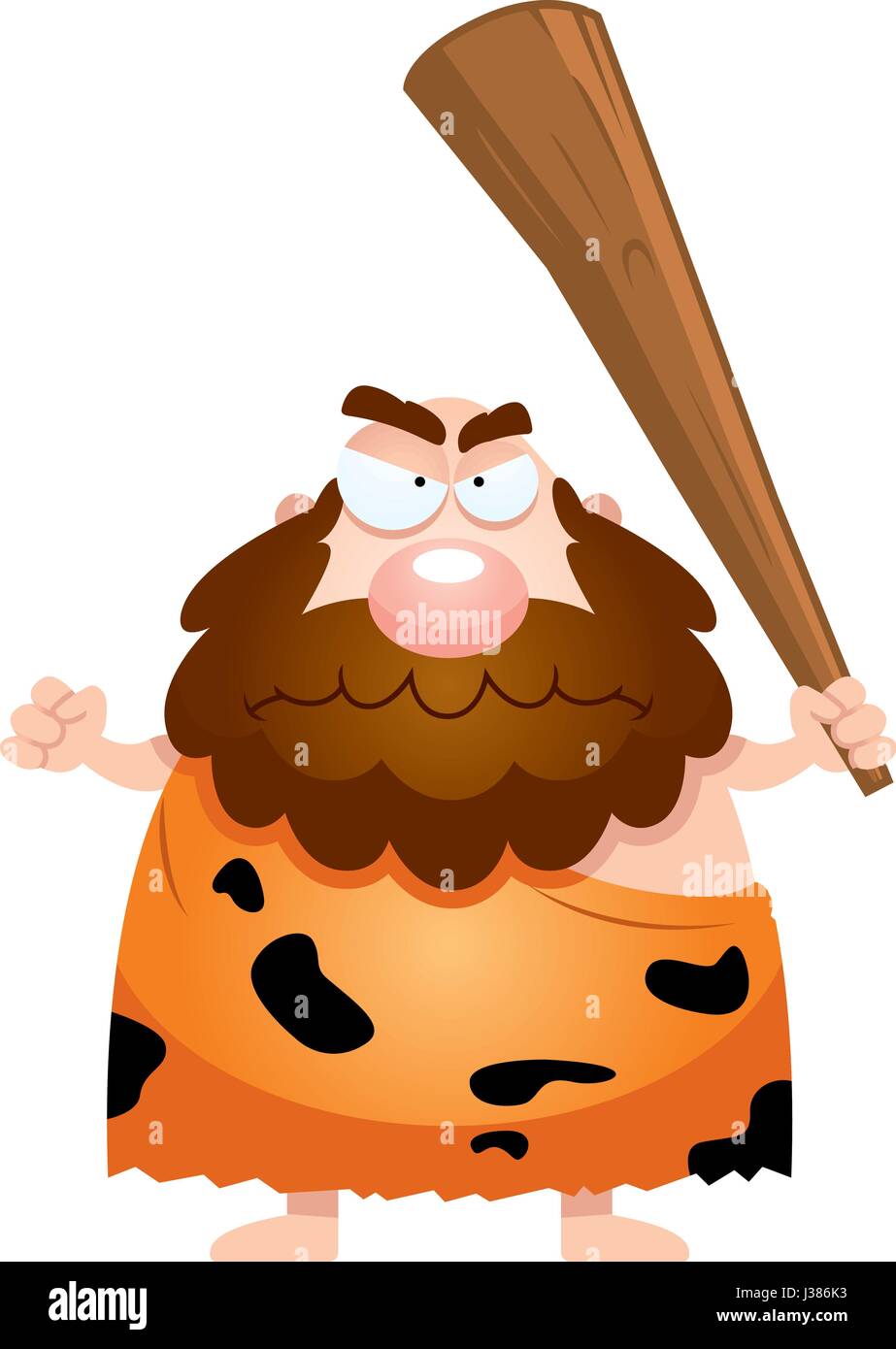 A cartoon illustration of a caveman looking angry Stock Vector Image ...