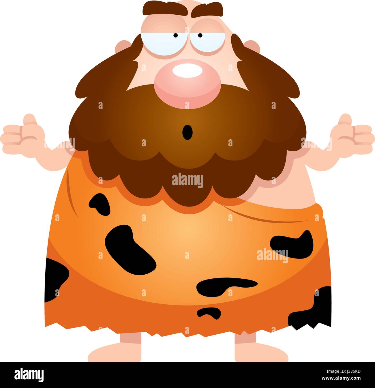A cartoon illustration of a caveman looking confused Stock Vector Image ...
