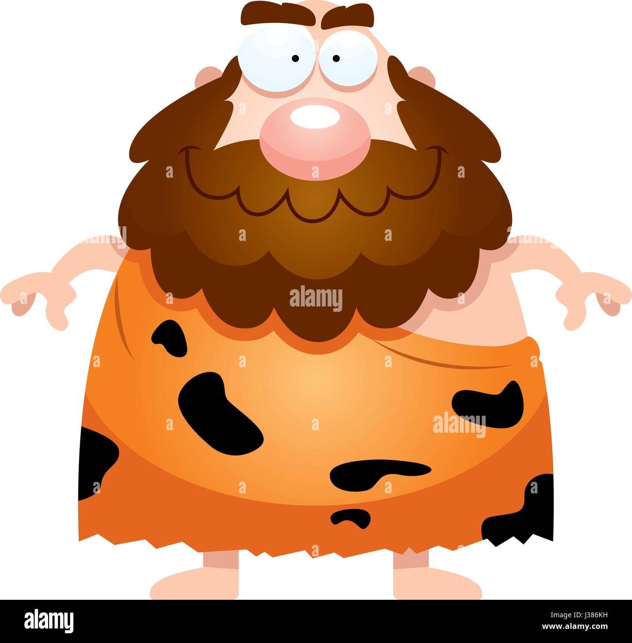 A cartoon illustration of a caveman looking happy Stock Vector Image ...