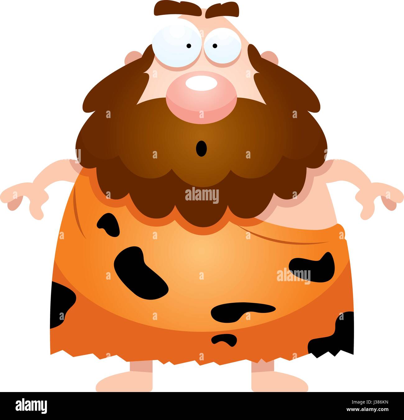 Cartoon illustration caveman looking surprised hi-res stock photography ...