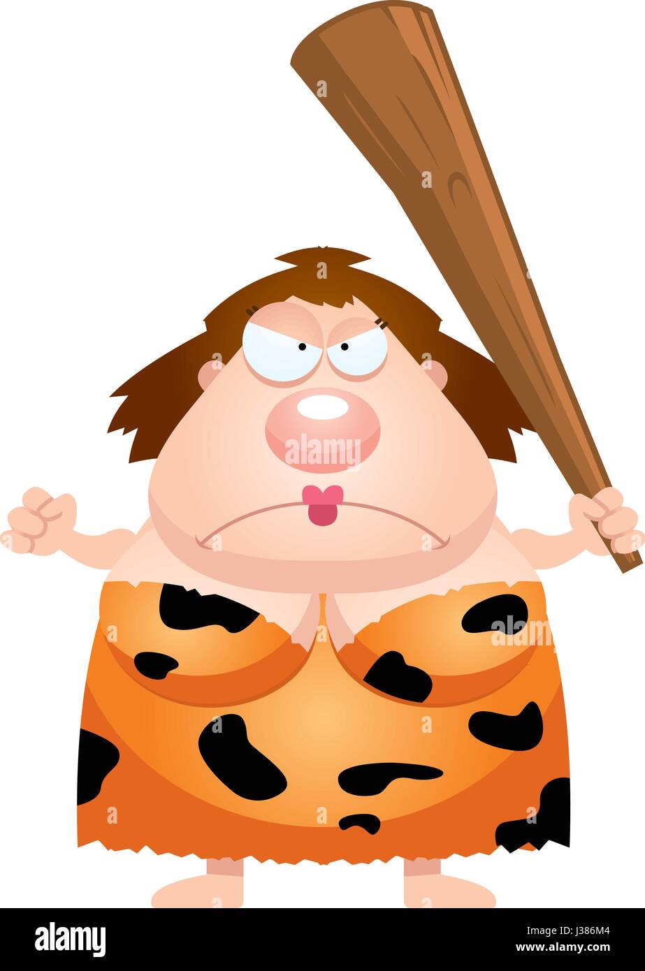 A cartoon illustration of a cavewoman looking angry Stock Vector Image ...