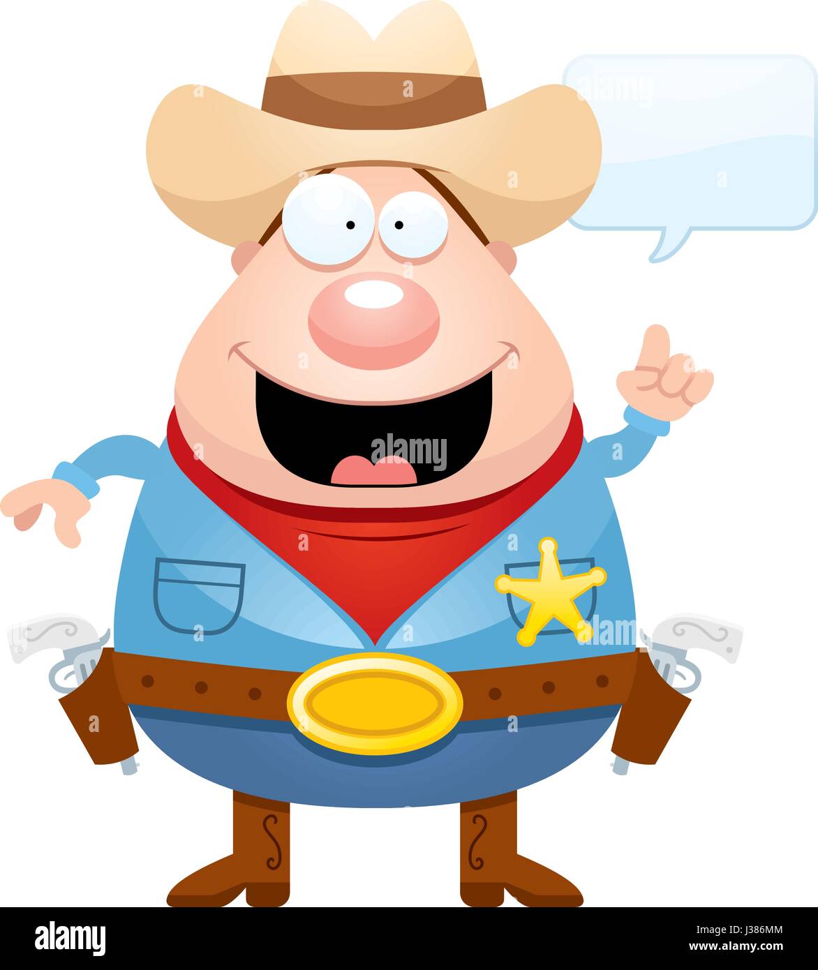 A cartoon illustration of a sheriff with an idea Stock Vector Image ...