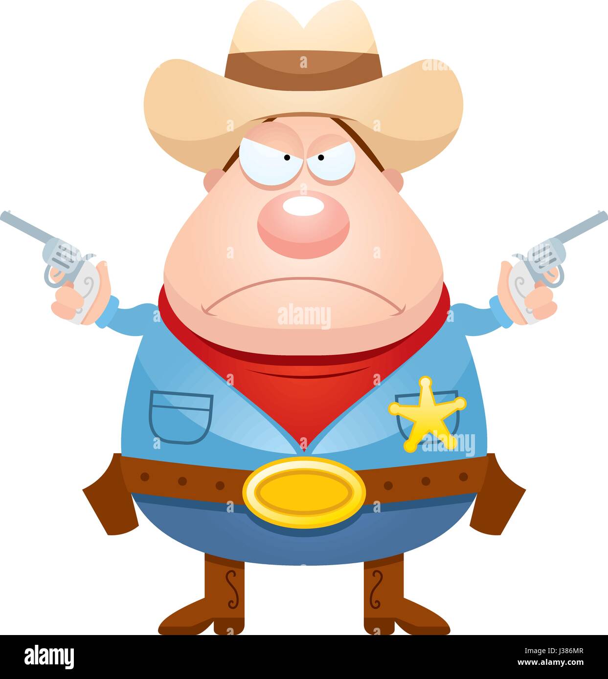 Angry cowboy cartoon Cut Out Stock Images & Pictures - Alamy