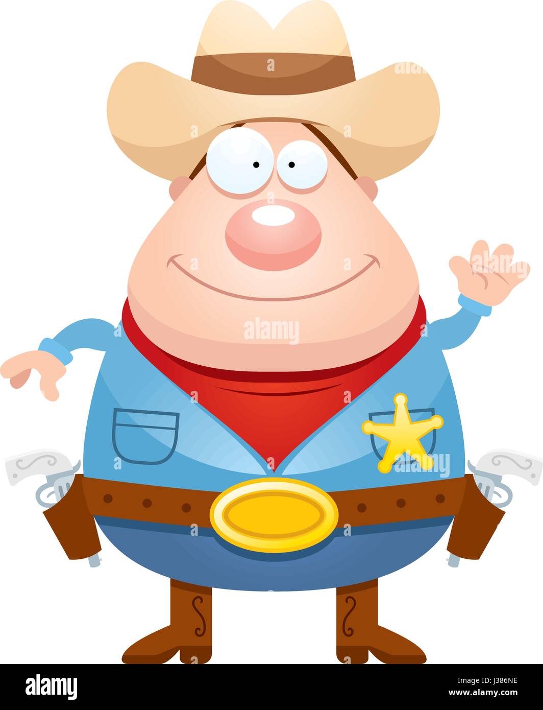 A cartoon illustration of a sheriff waving Stock Vector Image & Art - Alamy