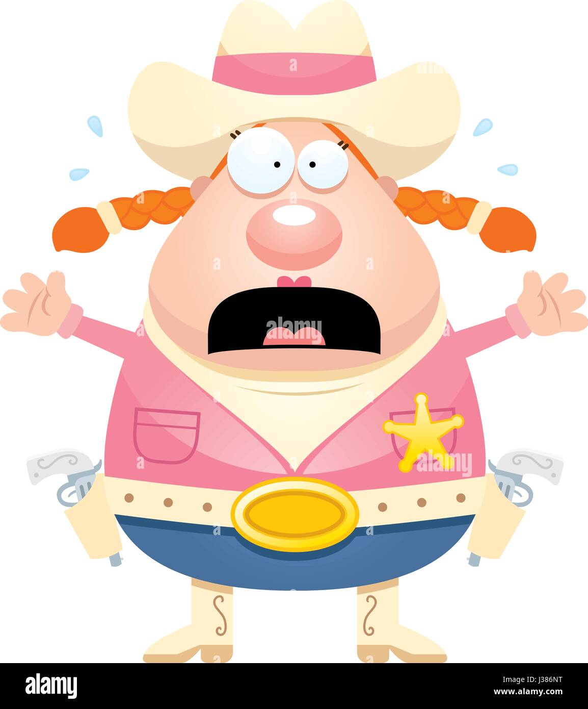 A cartoon illustration of a sheriff looking scared Stock Vector Image ...
