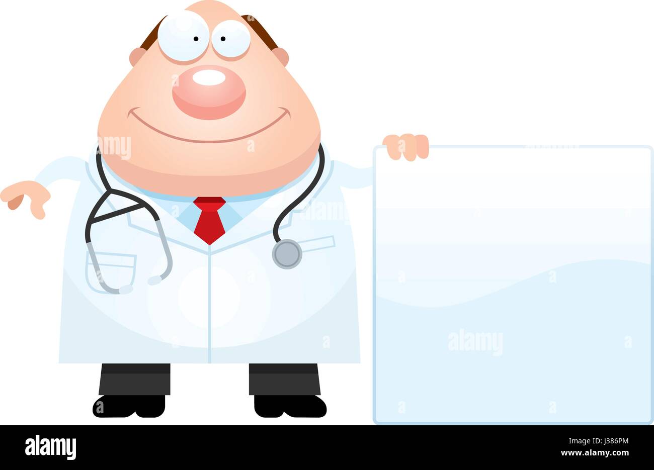 A cartoon illustration of a doctor with a sign Stock Vector Image & Art ...