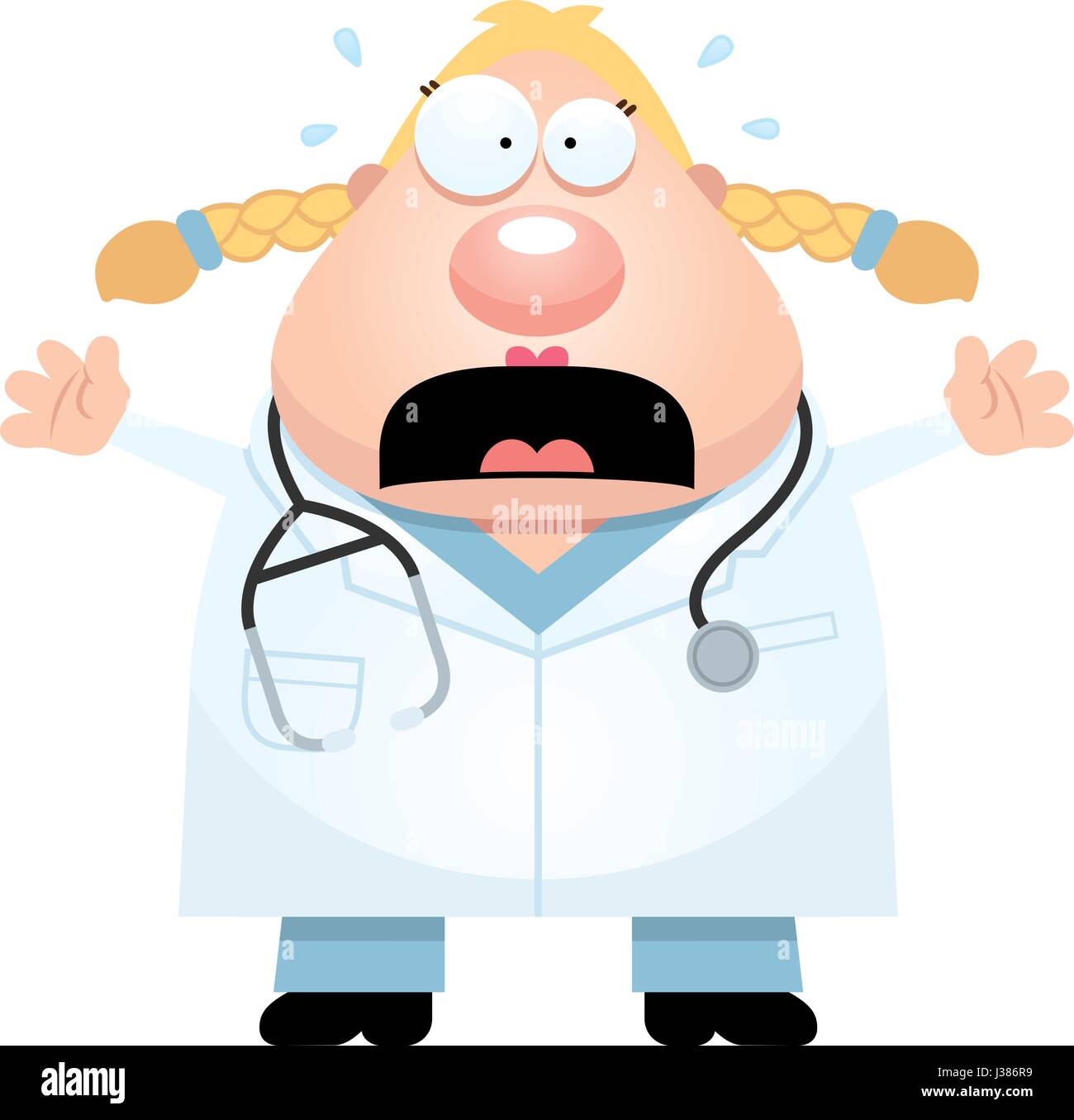 A cartoon illustration of a doctor looking scared Stock Vector Image ...