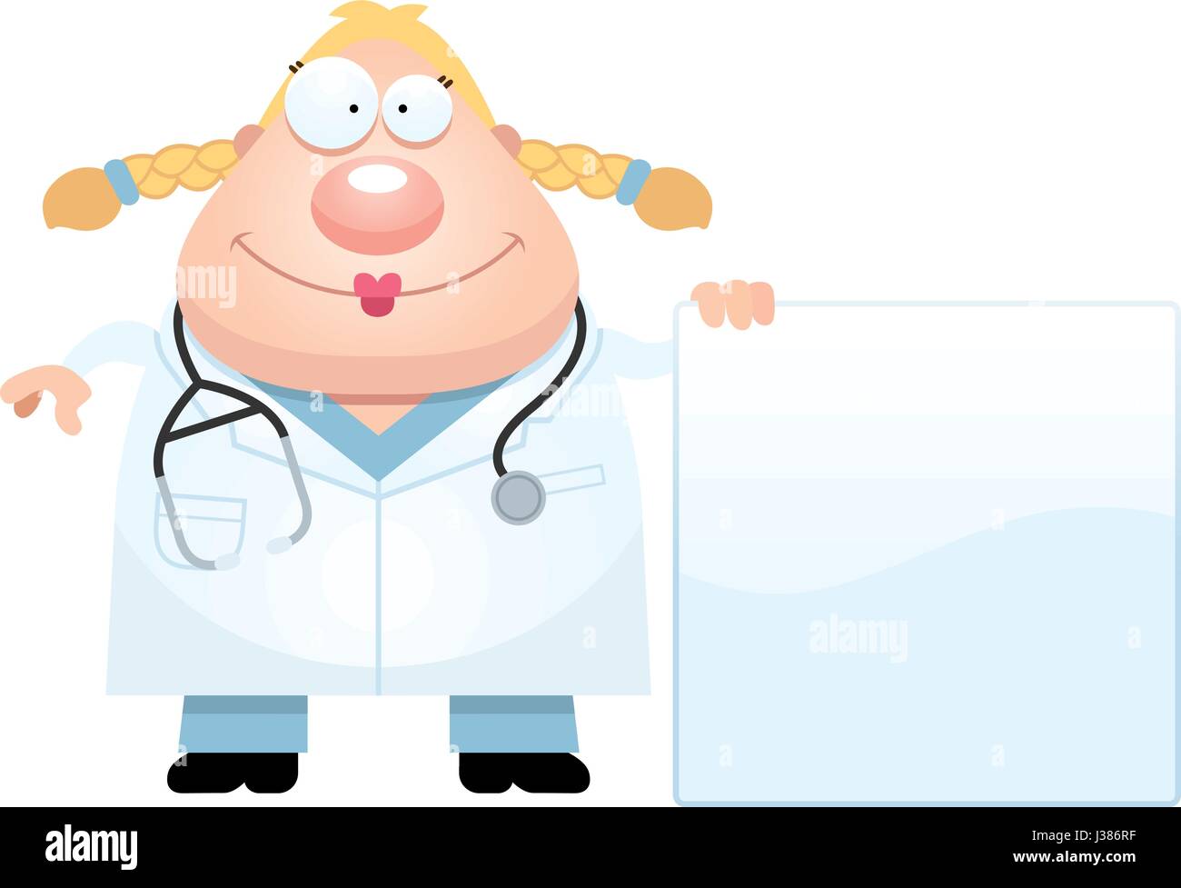 A cartoon illustration of a doctor with a sign Stock Vector Image & Art ...