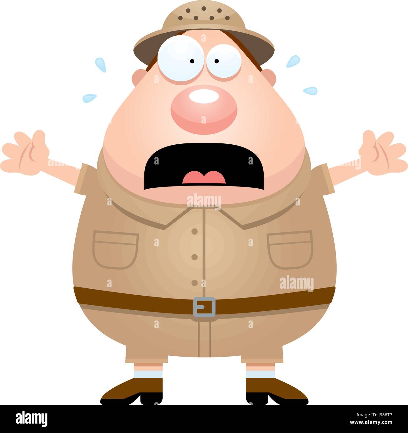 A cartoon illustration of an explorer looking scared Stock Vector Image ...