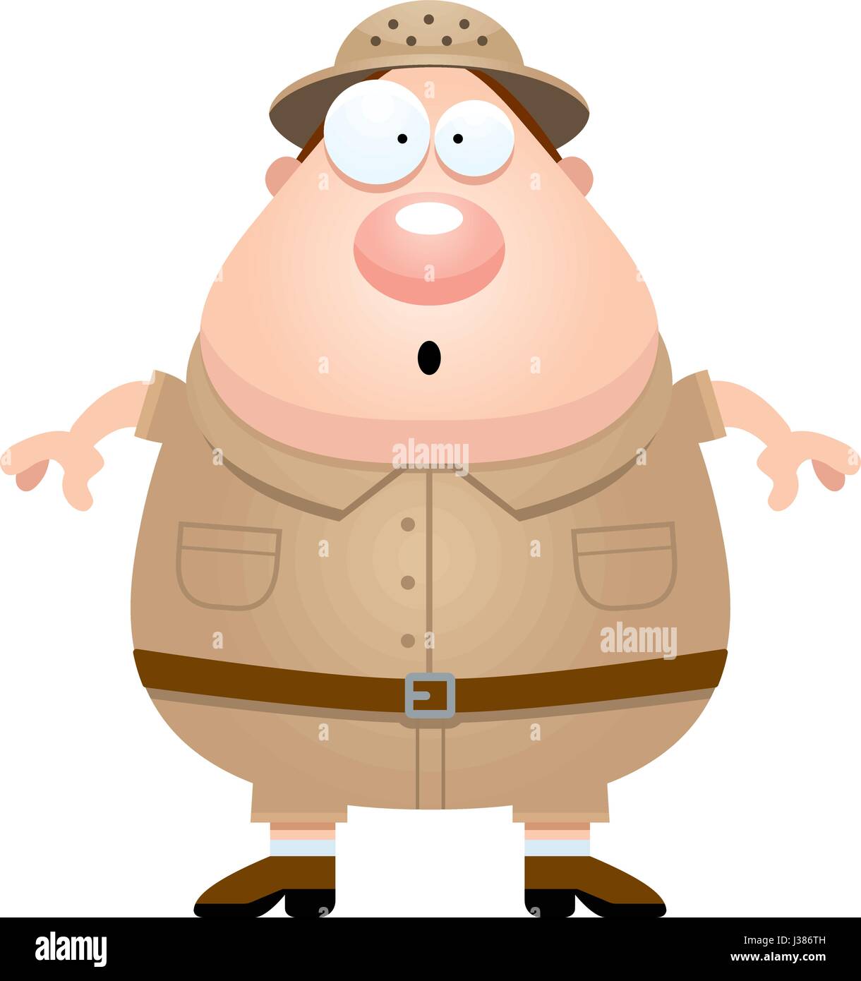 A cartoon illustration of an explorer looking surprised Stock Vector ...
