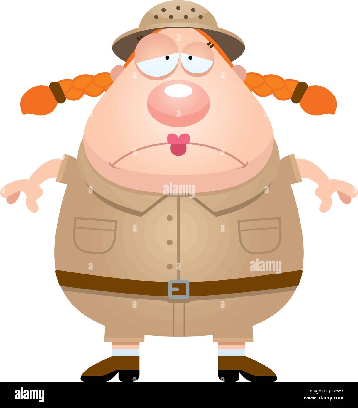 A cartoon illustration of an explorer looking sad Stock Vector Image ...