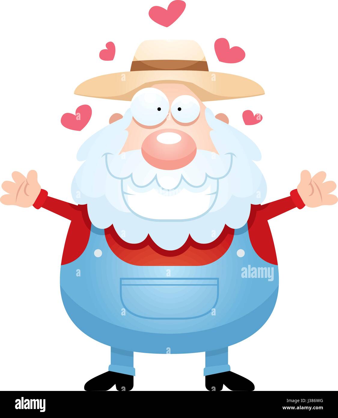 A cartoon illustration of a farmer ready to give a hug Stock Vector ...