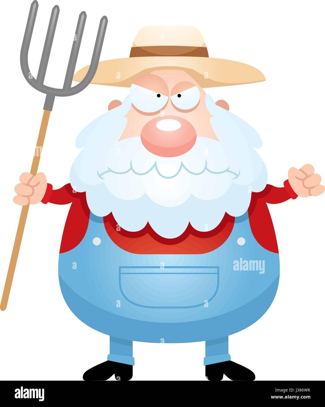 A cartoon illustration of a farmer looking angry Stock Vector Image ...