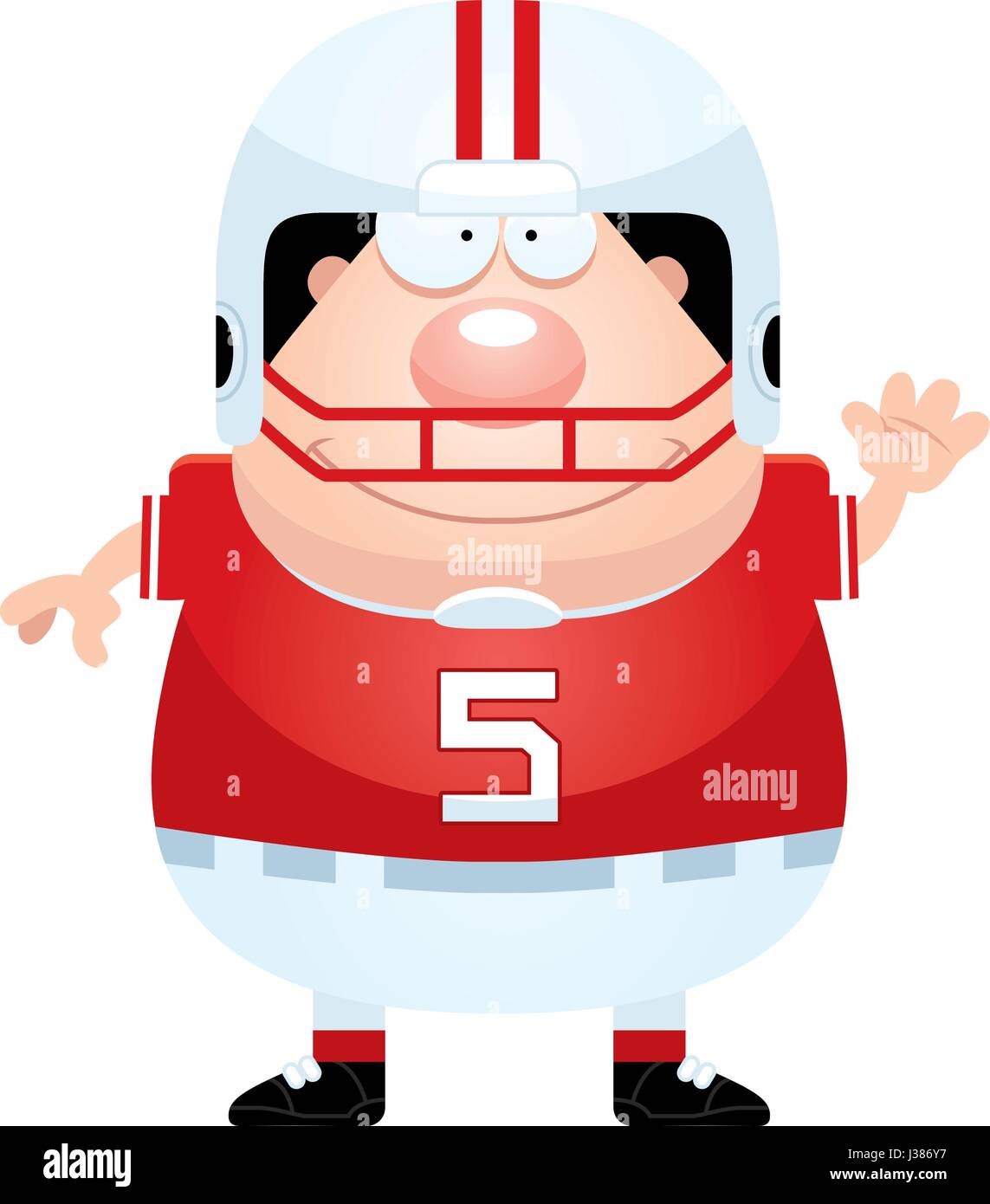 A cartoon illustration of a football player waving Stock Vector Image ...