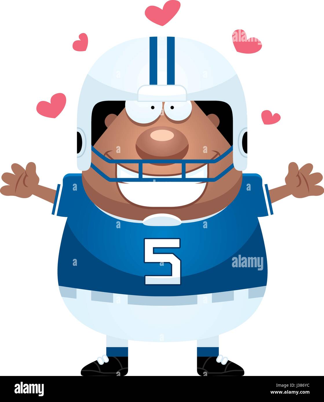 A cartoon illustration of a football player ready to give a hug Stock ...