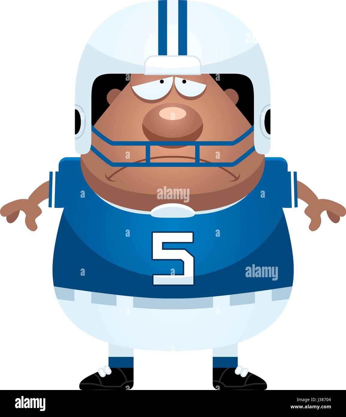 A cartoon illustration of a football player looking sad Stock Vector ...