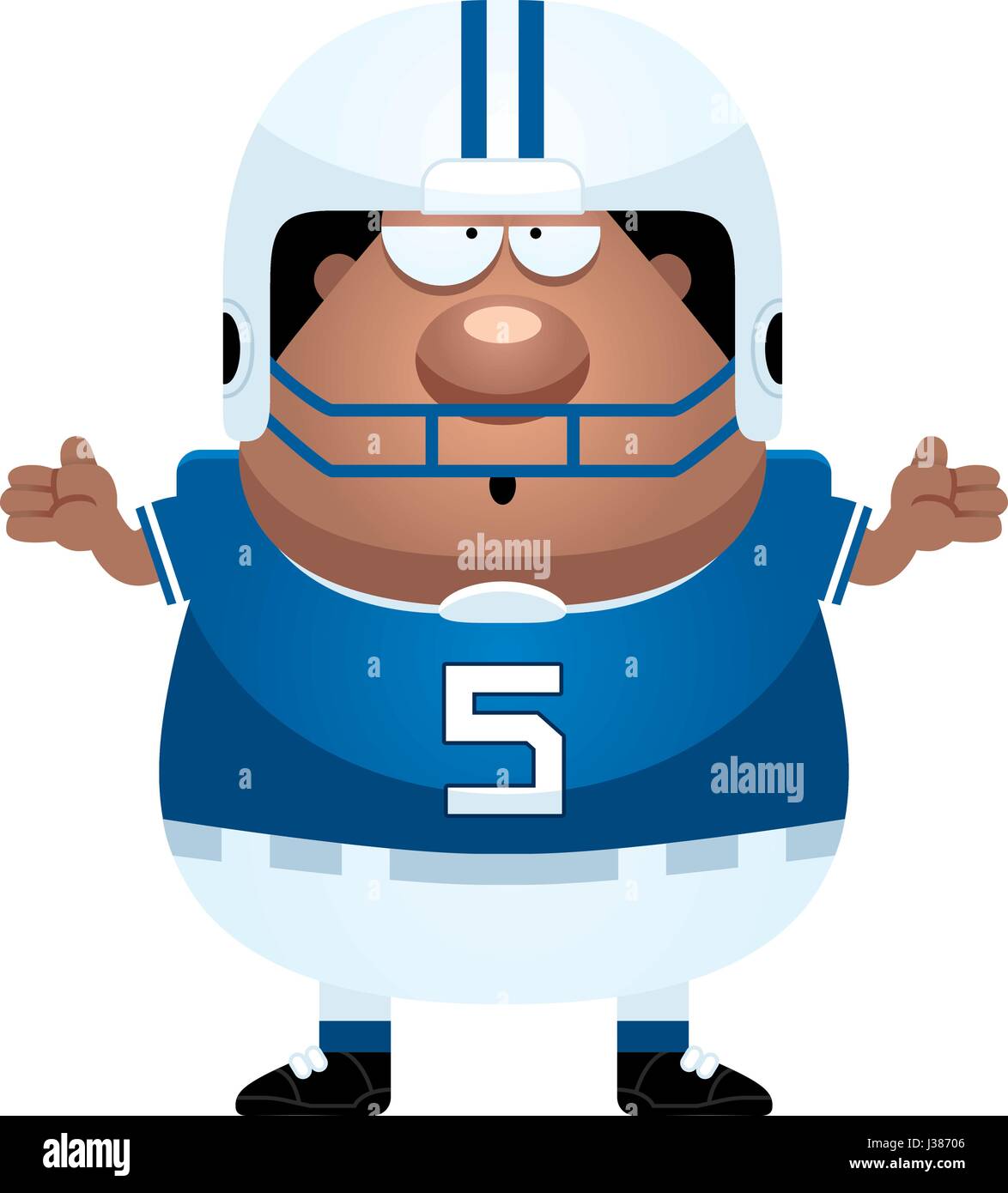 A cartoon illustration of a football player looking confused Stock ...