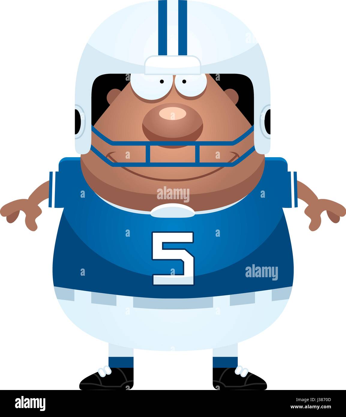 A cartoon illustration of a football player looking happy Stock Vector ...