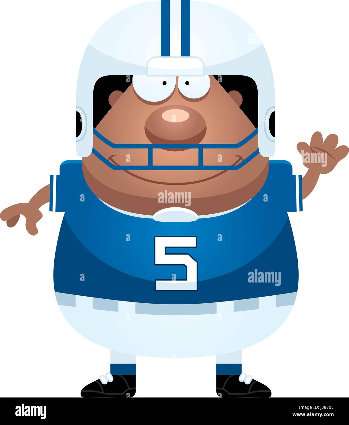 A cartoon illustration of a football player waving Stock Vector Image ...