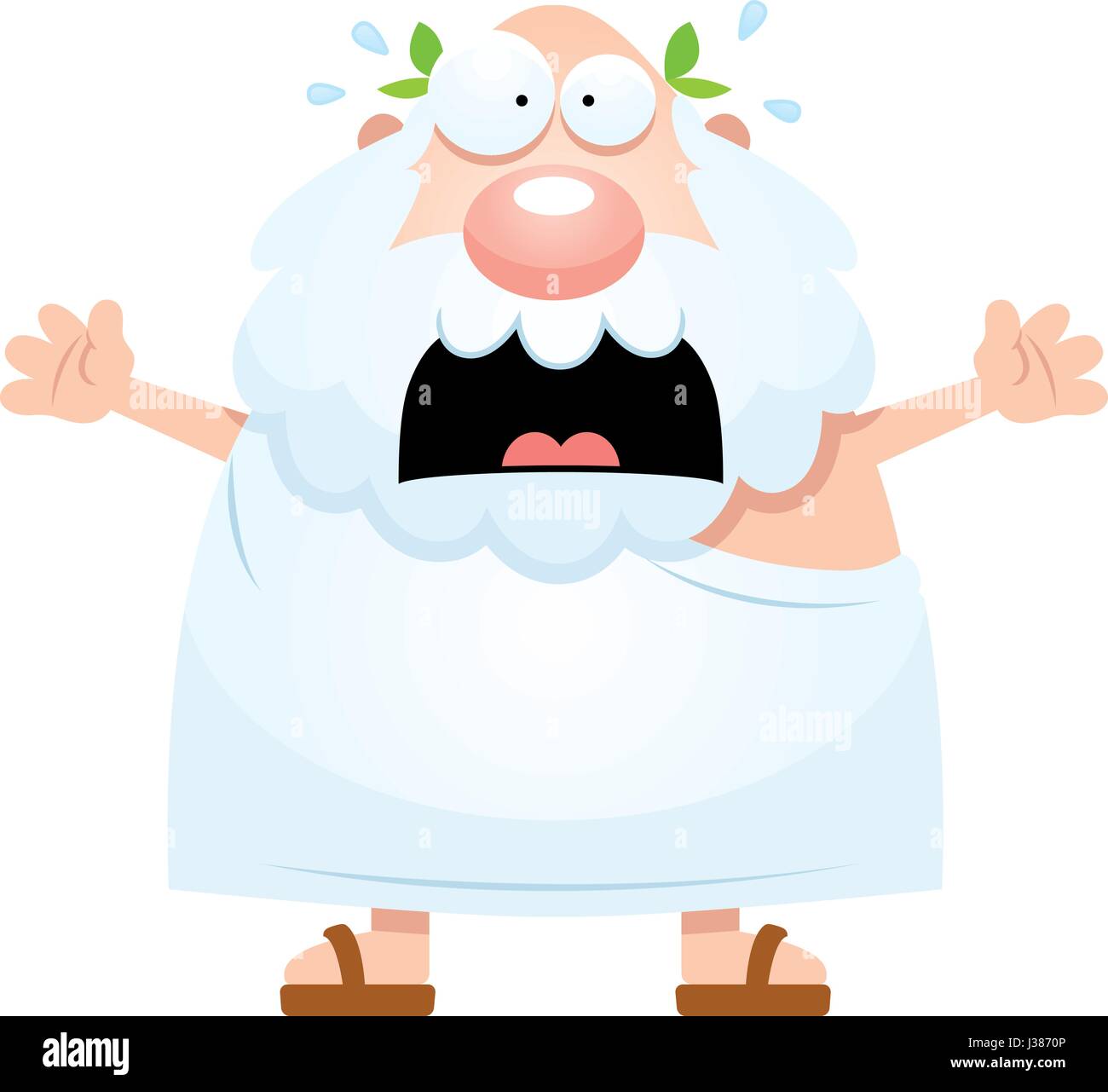 A cartoon illustration of an ancient Greek looking scared Stock Vector ...