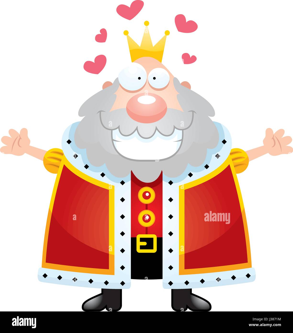 A cartoon illustration of a king ready to give a hug Stock Vector Image ...