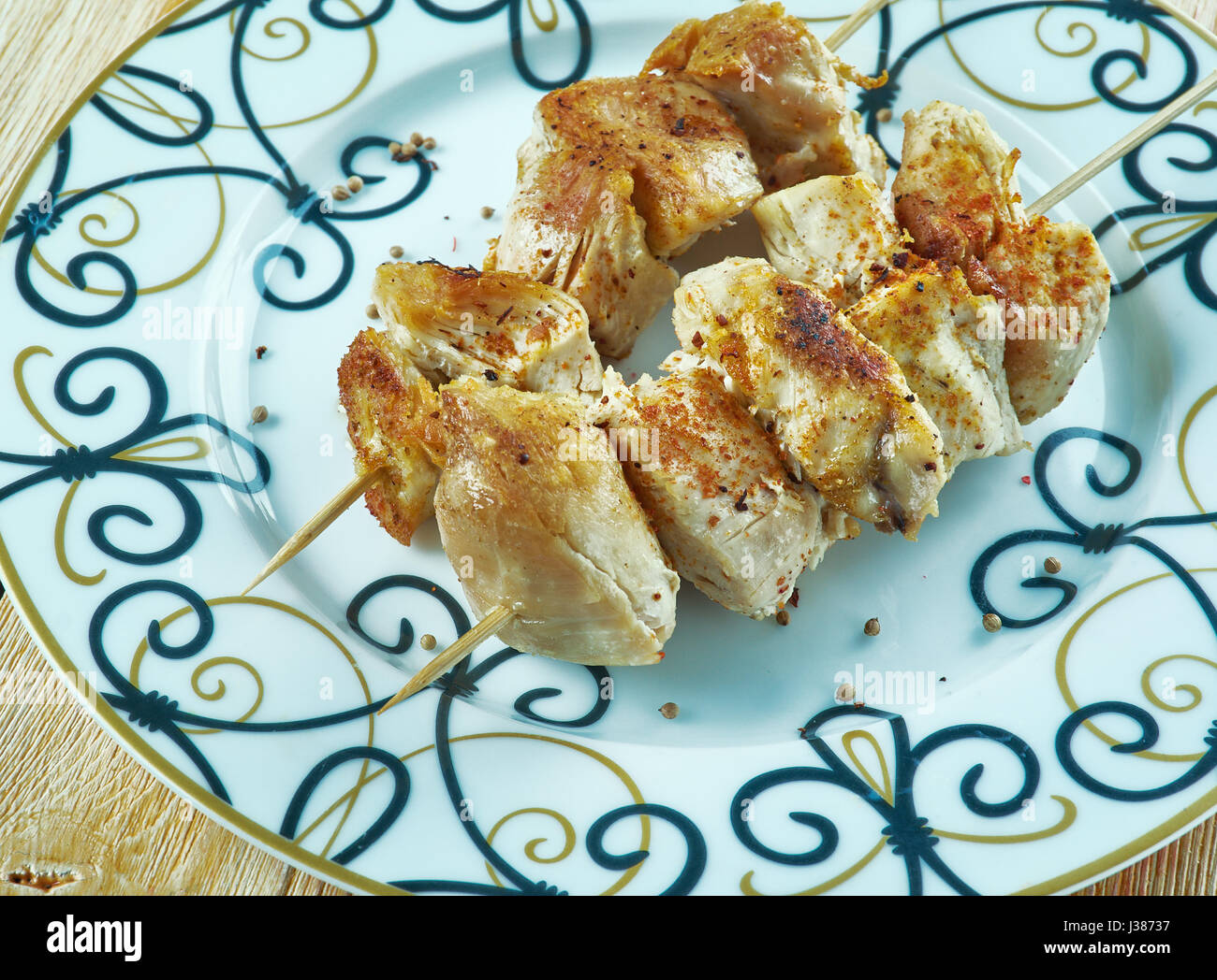 Murg Kababs Mughlai - Mughlai Chicken Kebab.Indian cuisine Stock Photo ...