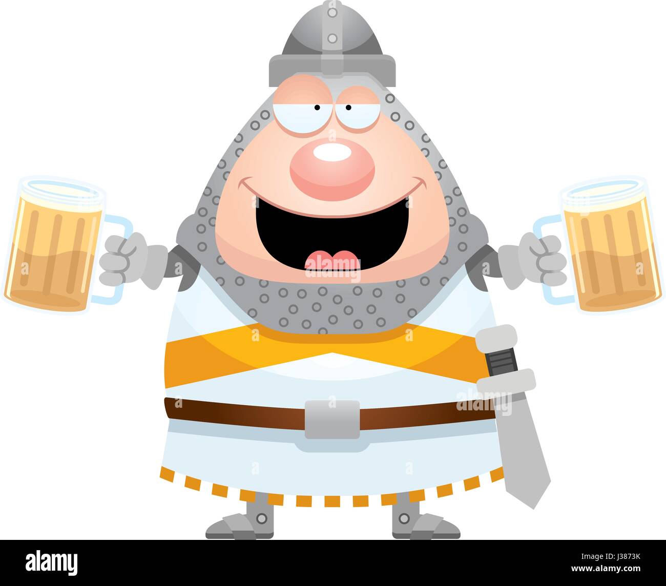 A cartoon illustration of a knight looking drunk on beer Stock Vector ...