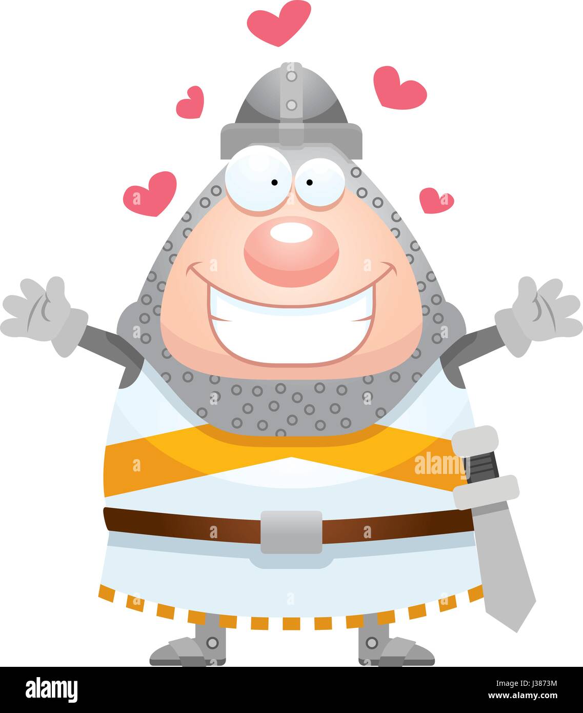 A cartoon illustration of a knight ready to give a hug Stock Vector ...