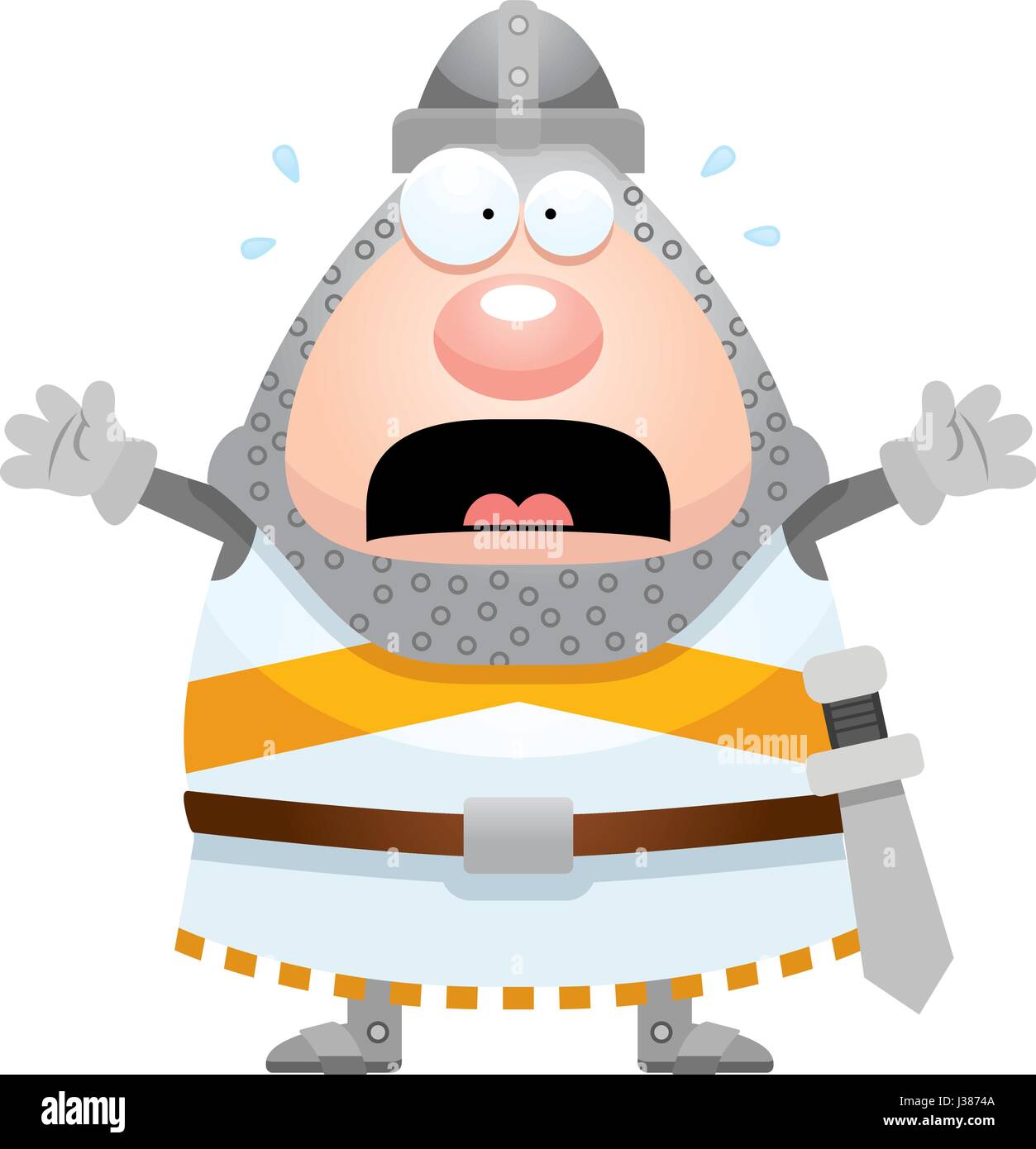 A cartoon illustration of a knight looking scared Stock Vector Image ...
