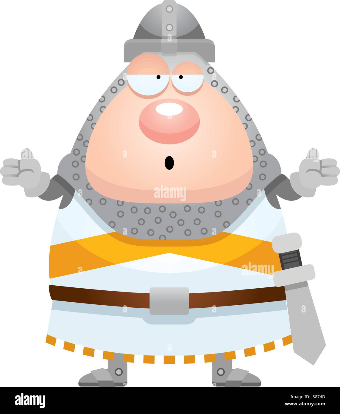 A cartoon illustration of a knight looking confused Stock Vector Image ...
