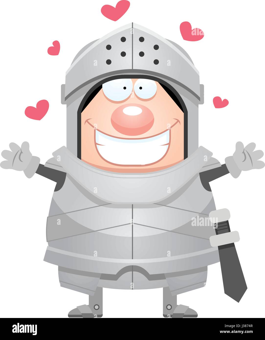 A cartoon illustration of a knight ready to give a hug Stock Vector ...