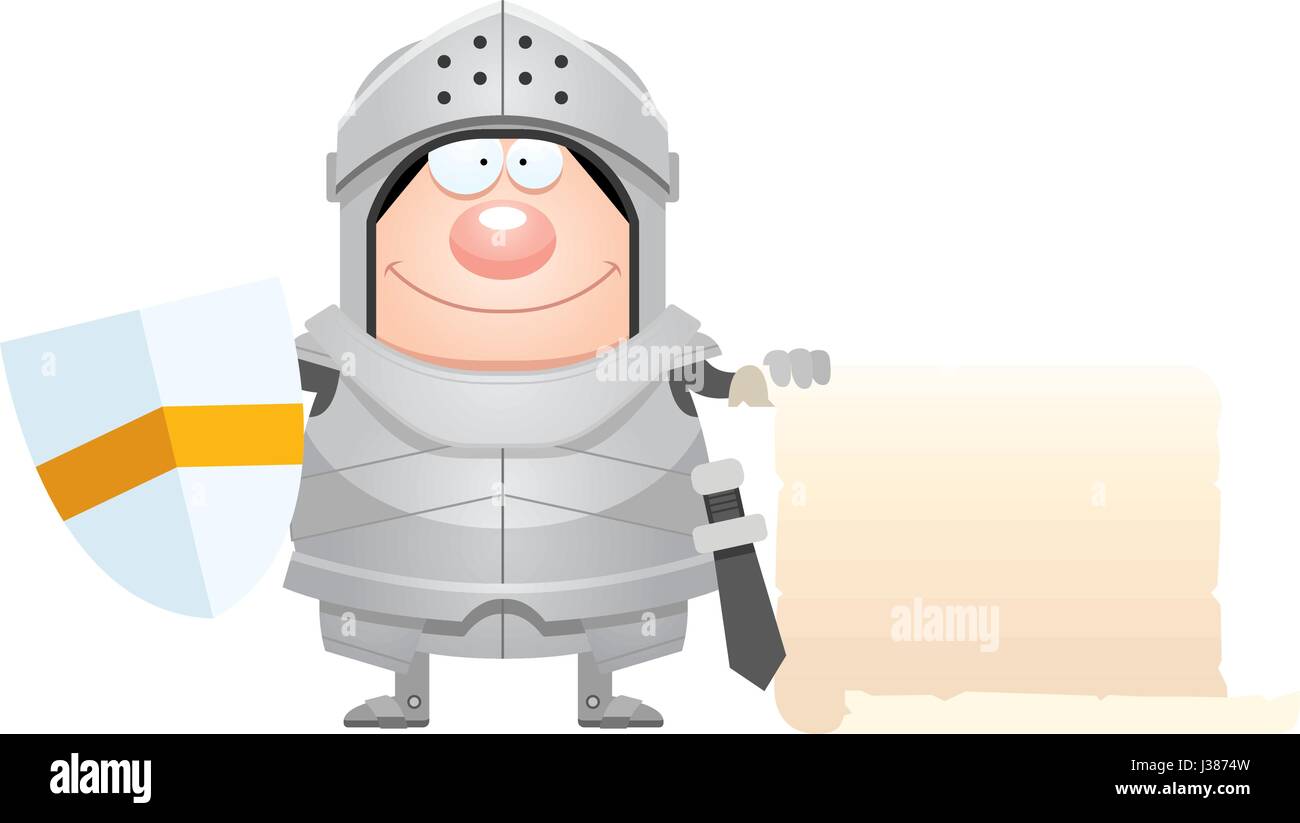 A cartoon illustration of a knight with a sign Stock Vector Image & Art ...