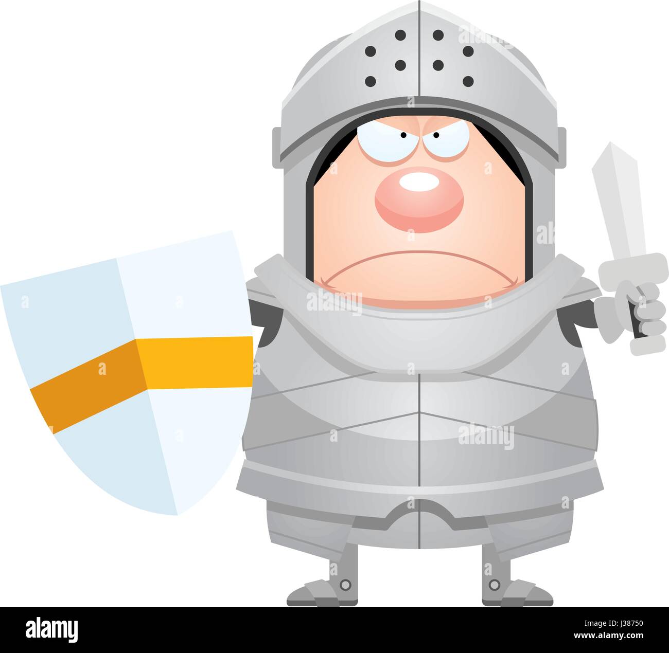 A cartoon illustration of a knight looking angry Stock Vector Image ...