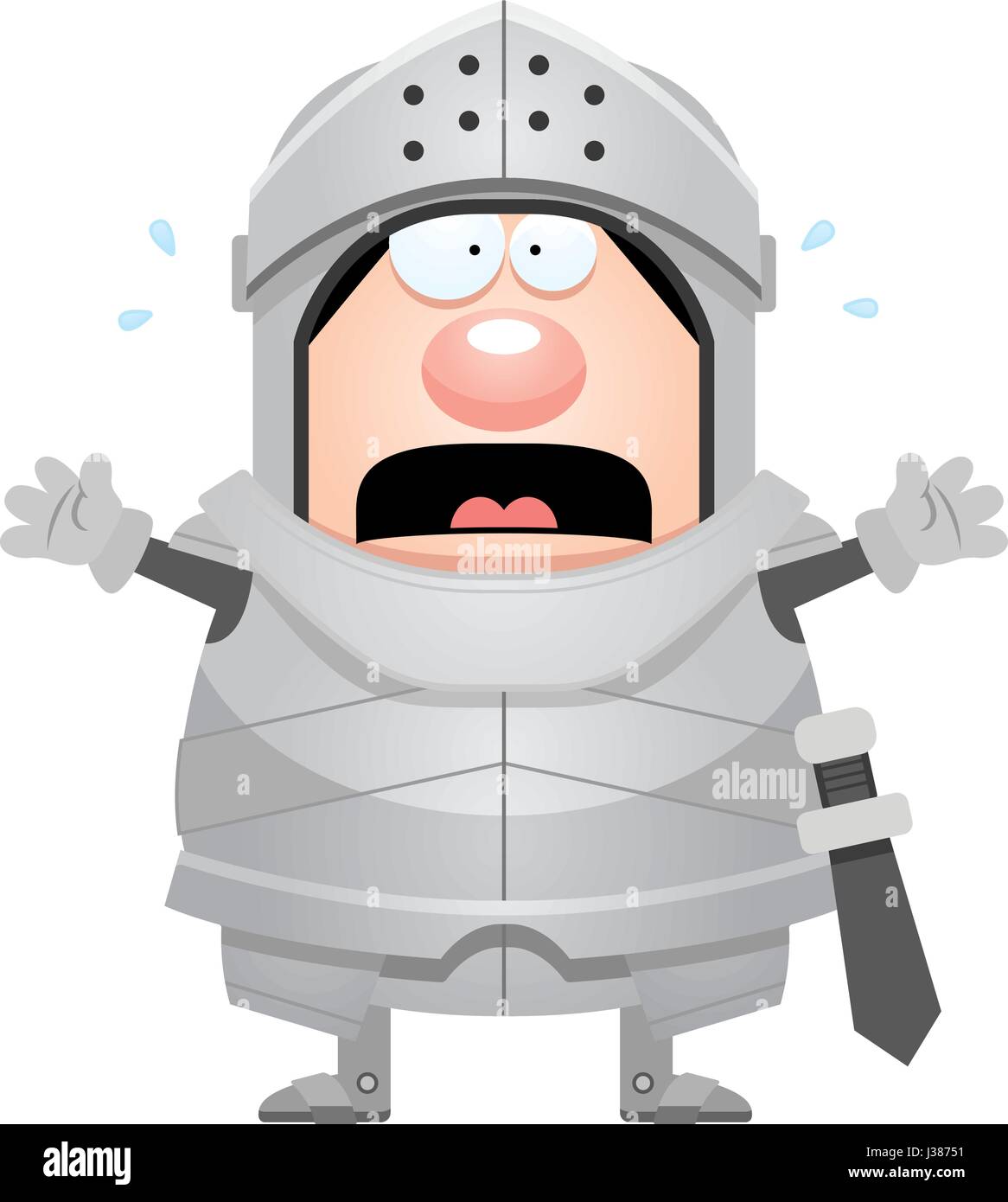 A cartoon illustration of a knight looking scared Stock Vector Image ...