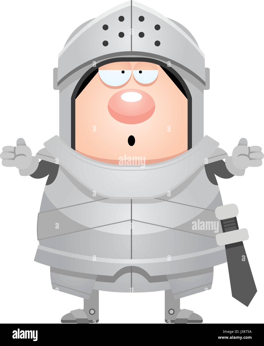A cartoon illustration of a knight looking confused Stock Vector Image ...
