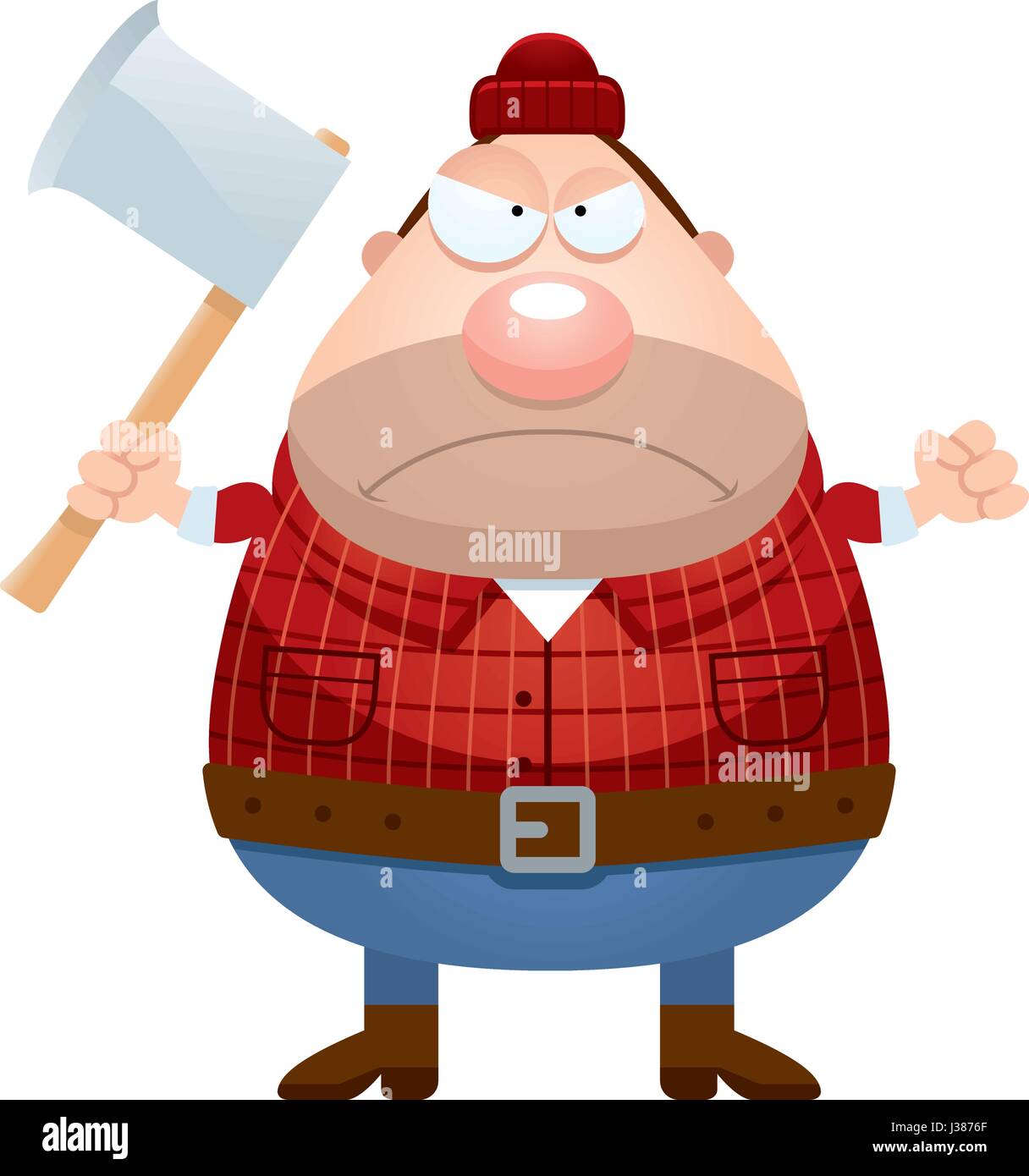A cartoon illustration of a lumberjack looking angry Stock Vector Image ...