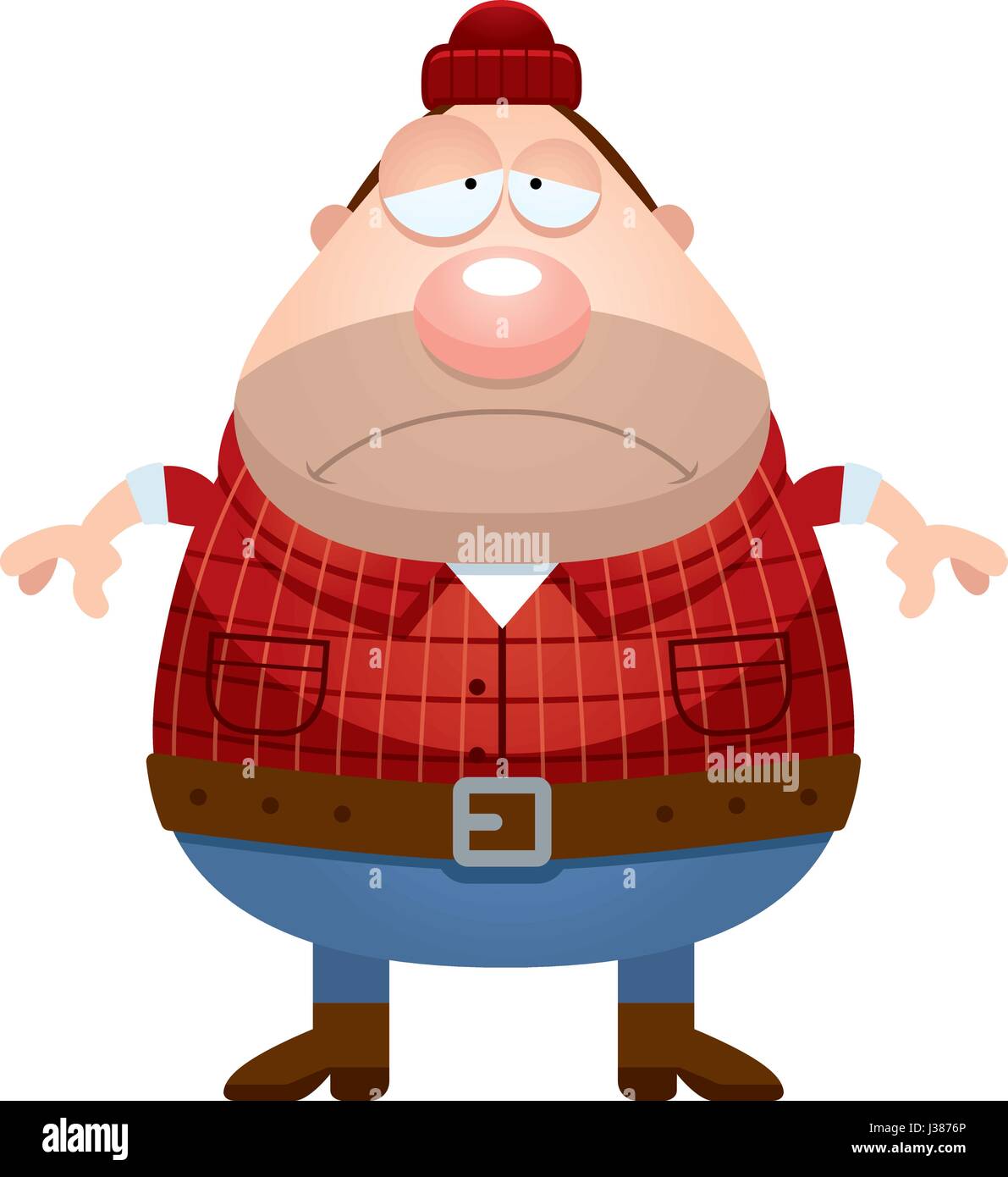 A cartoon illustration of a lumberjack looking sad Stock Vector Image ...