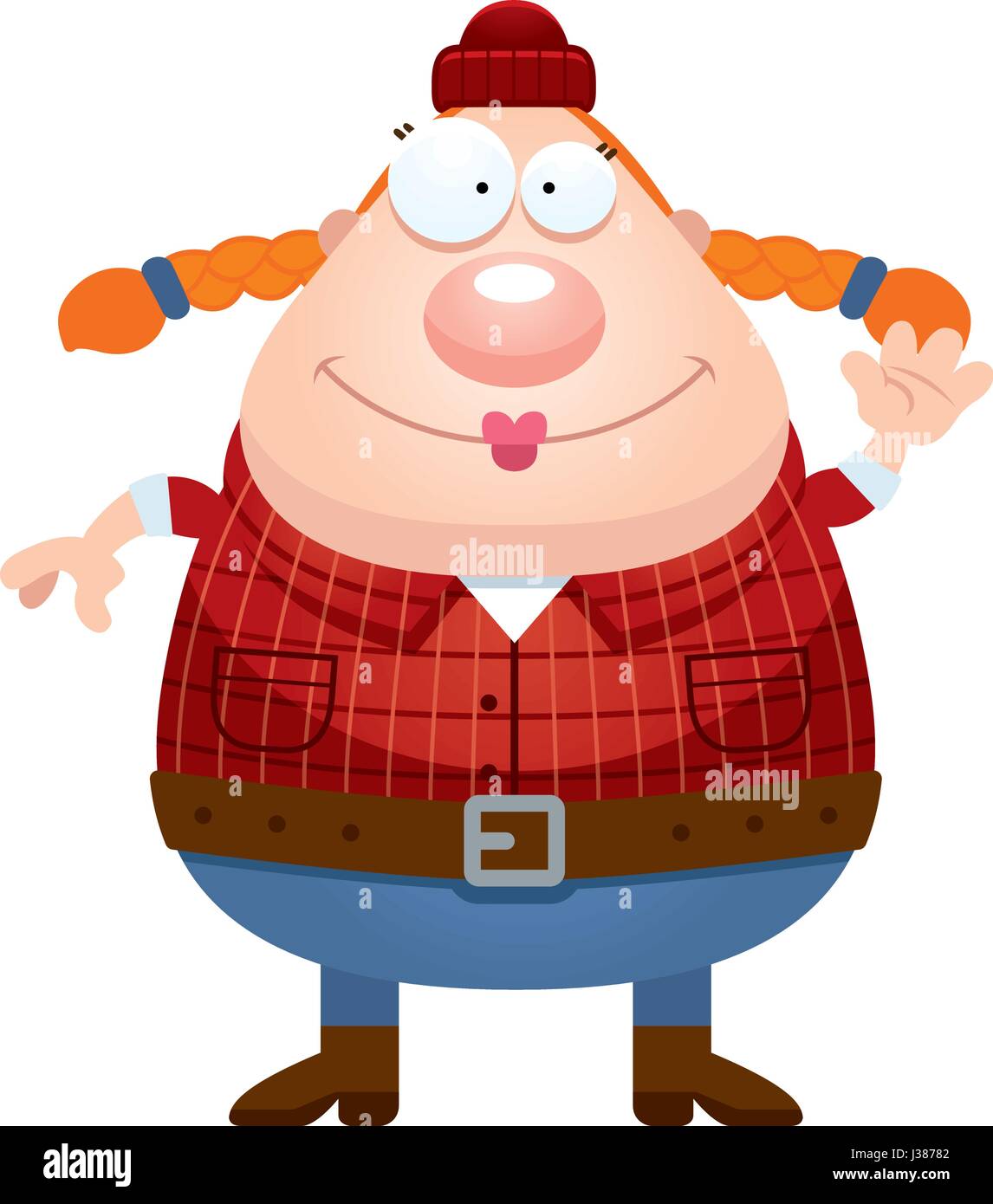Cartoon illustration lumberjack waving Stock Vector Images - Alamy