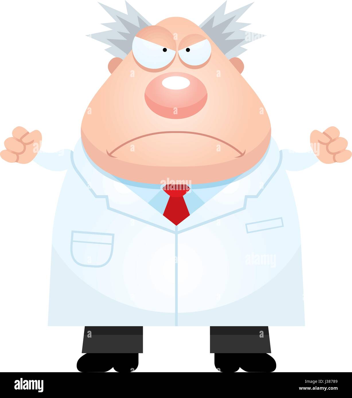 A cartoon illustration of a mad scientist looking angry Stock Vector ...