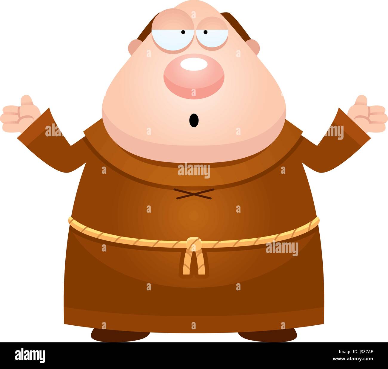A cartoon illustration of a monk looking confused Stock Vector Image ...