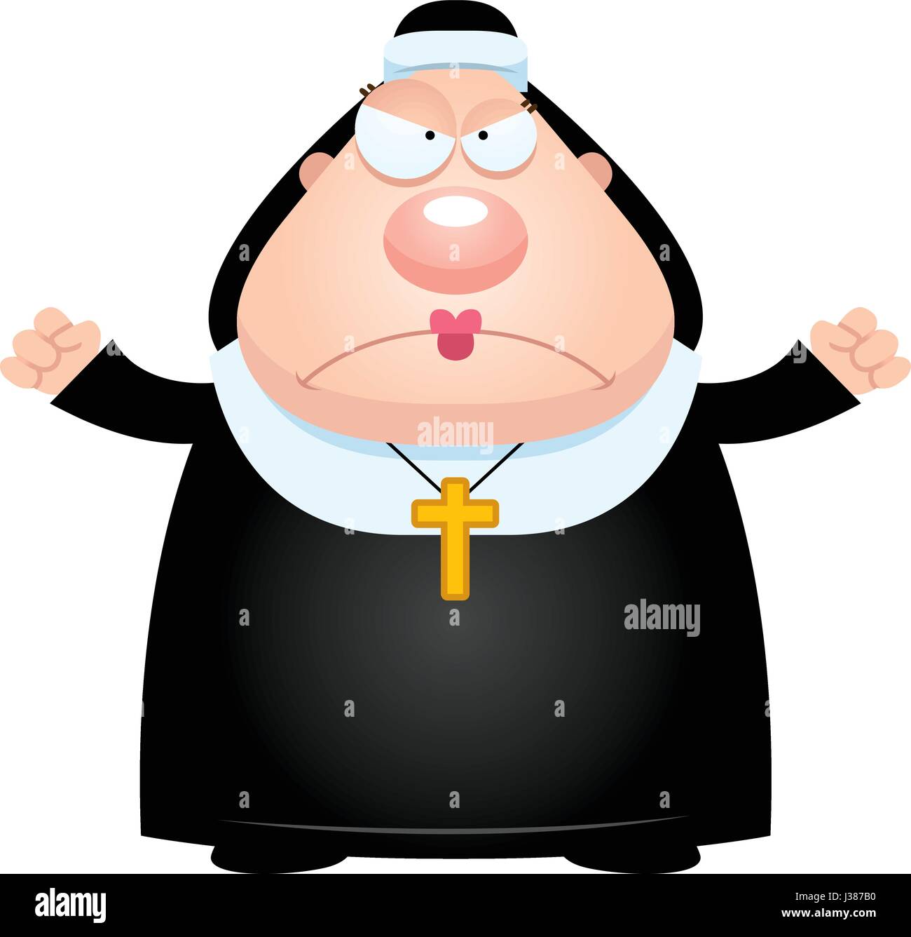 A cartoon illustration of a nun looking angry Stock Vector Image & Art ...